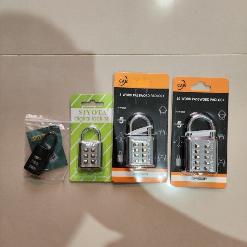 Jual GEMBOK DIGIT PIN WARNA 10 NOMER / 8 NOMER / GEMBOK ANGKA / GEMBOK ...