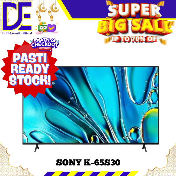 Jual SONY K-65S30 Smart TV 65 Inch UHD 4K Android TV 65 S30 New 2024 ...