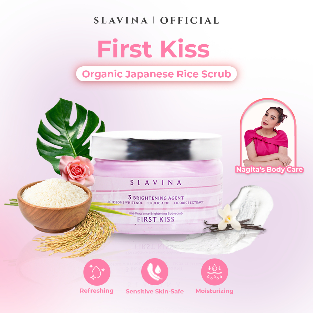 Jual SLAVINA Organic Rice Body Scrub All Variant | lulur eksfoliasi ...