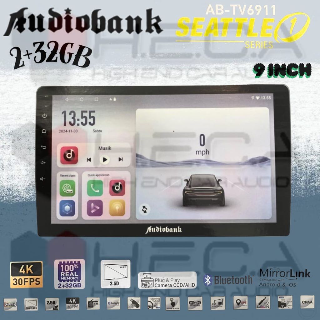 Jual Audiobank Seattle 2/32 GB Android 9" Head Unit AB-TV6911 Double ...