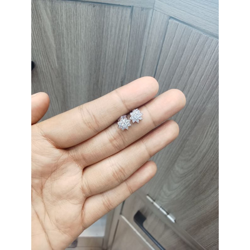 Jual Giwang Bunga Permata Perak 925 Asli | Shopee Indonesia