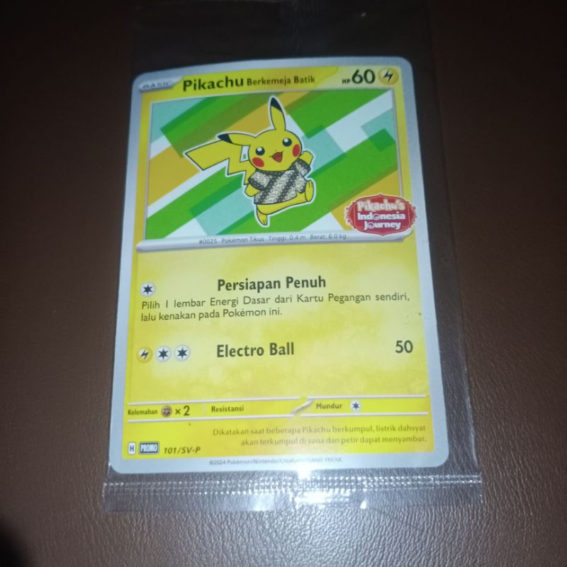 Jual Pokemon Indonesia Journey kartu Pikachu batik card 1bh | Shopee Indonesia