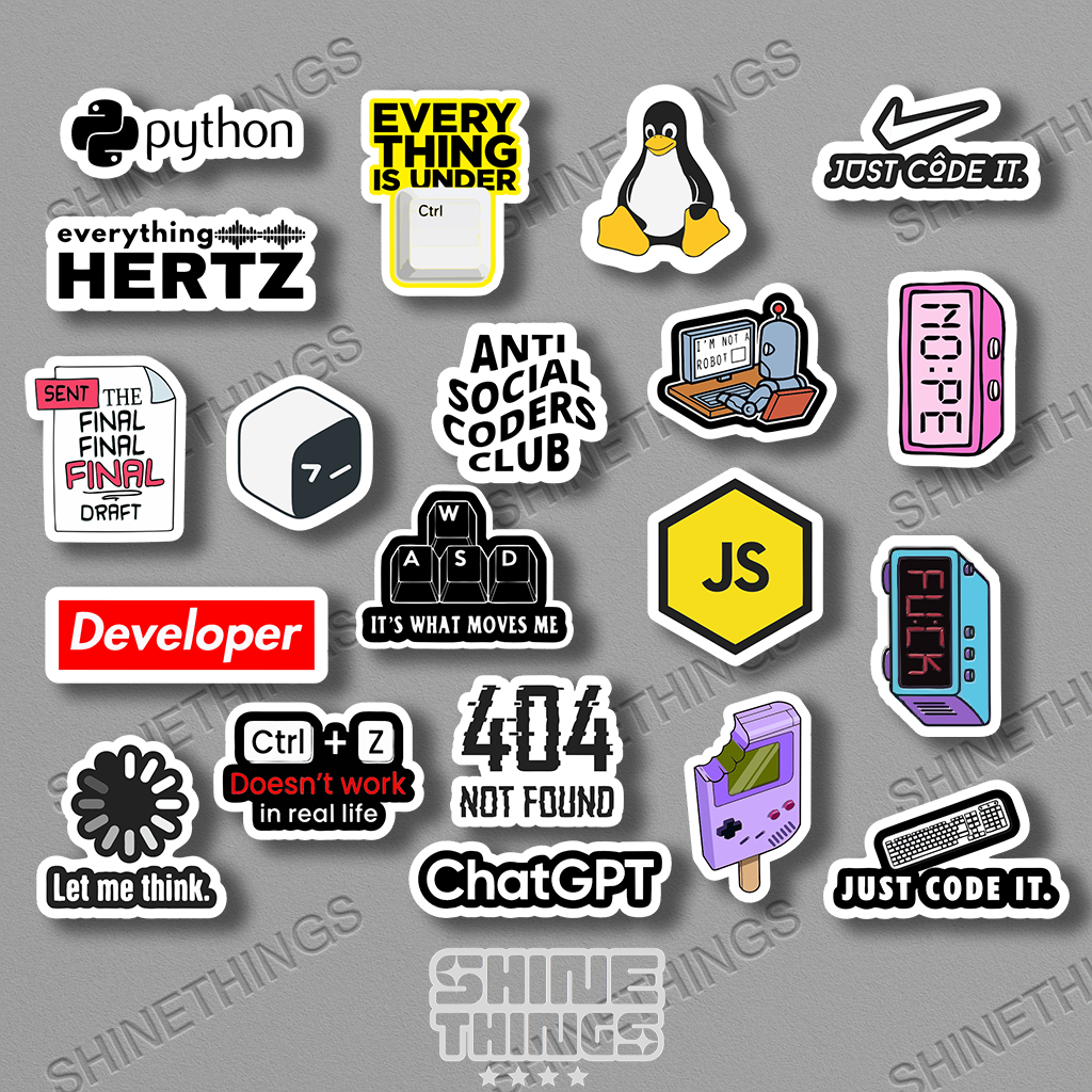 Jual sticker aesthetic coding programmer || stiker helm tumblr laptop ...