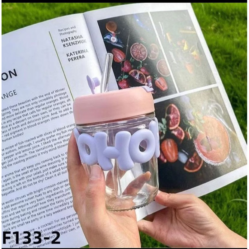 Jual Botol Gelas Minum Kaca HOHO 400ml Tumbler Aesthetic Cover Unik ...