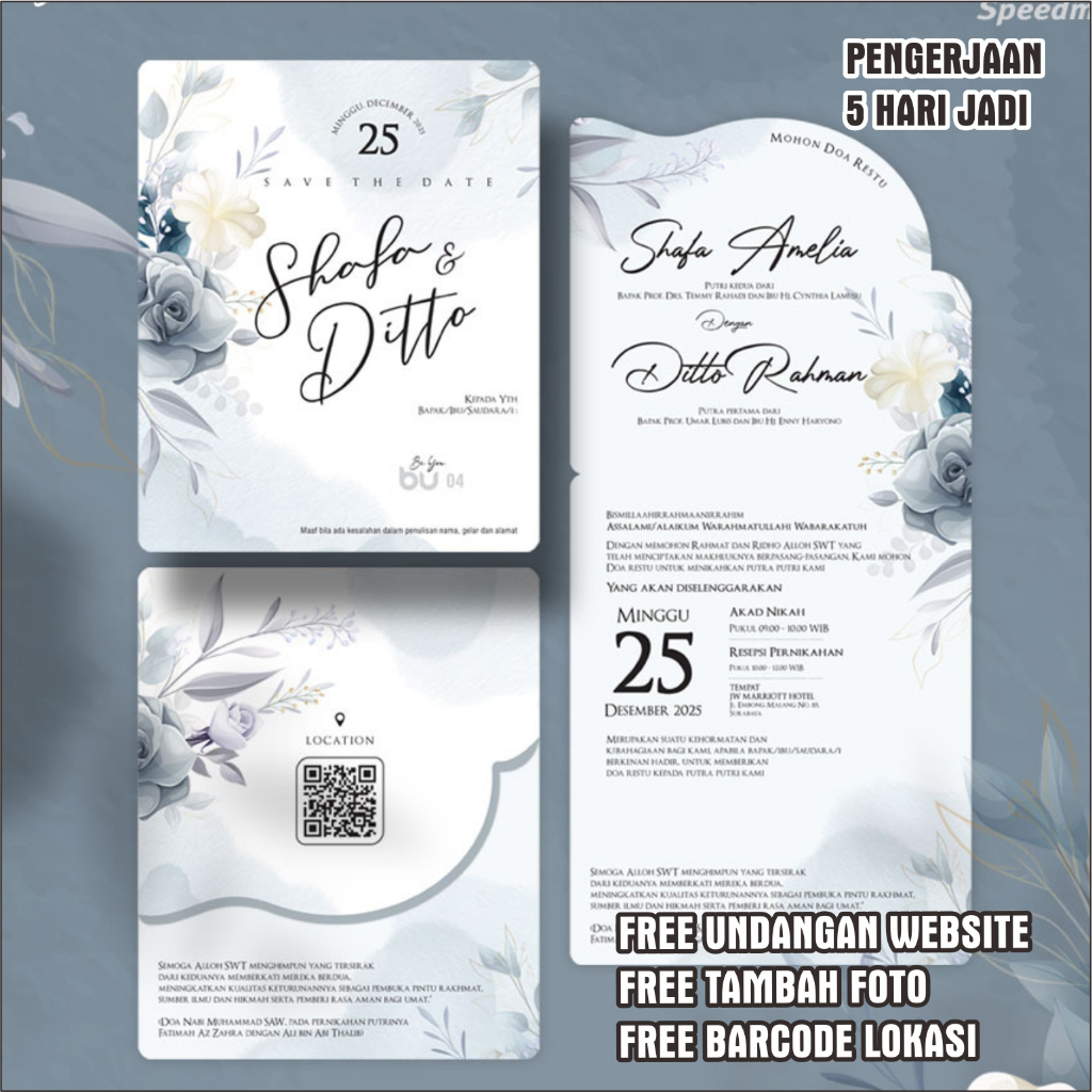 Jual bu01 Cetak Undangan pernikahan murah cetak kartu undangan nikah ...