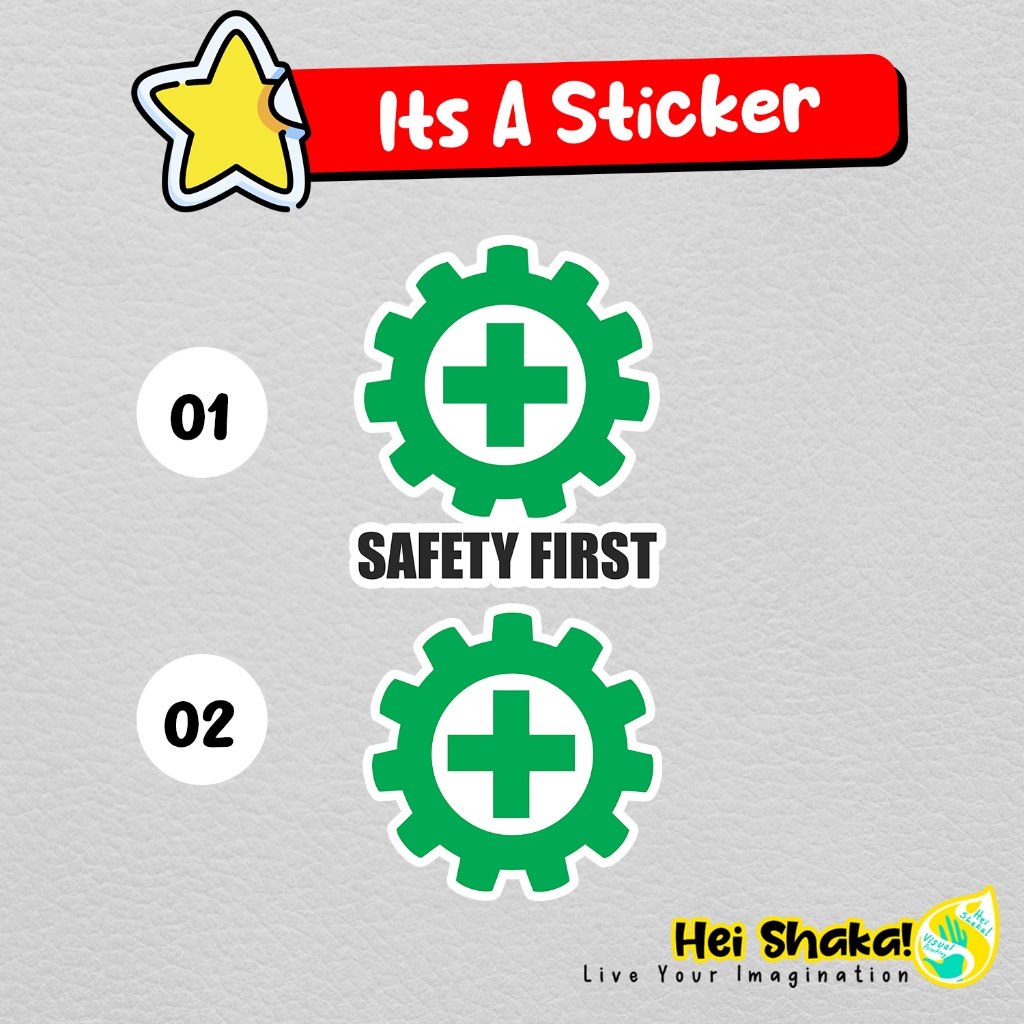 Jual Stiker Safety First Logo K3 Sticker Bahan Vinyl Anti Air | Shopee ...