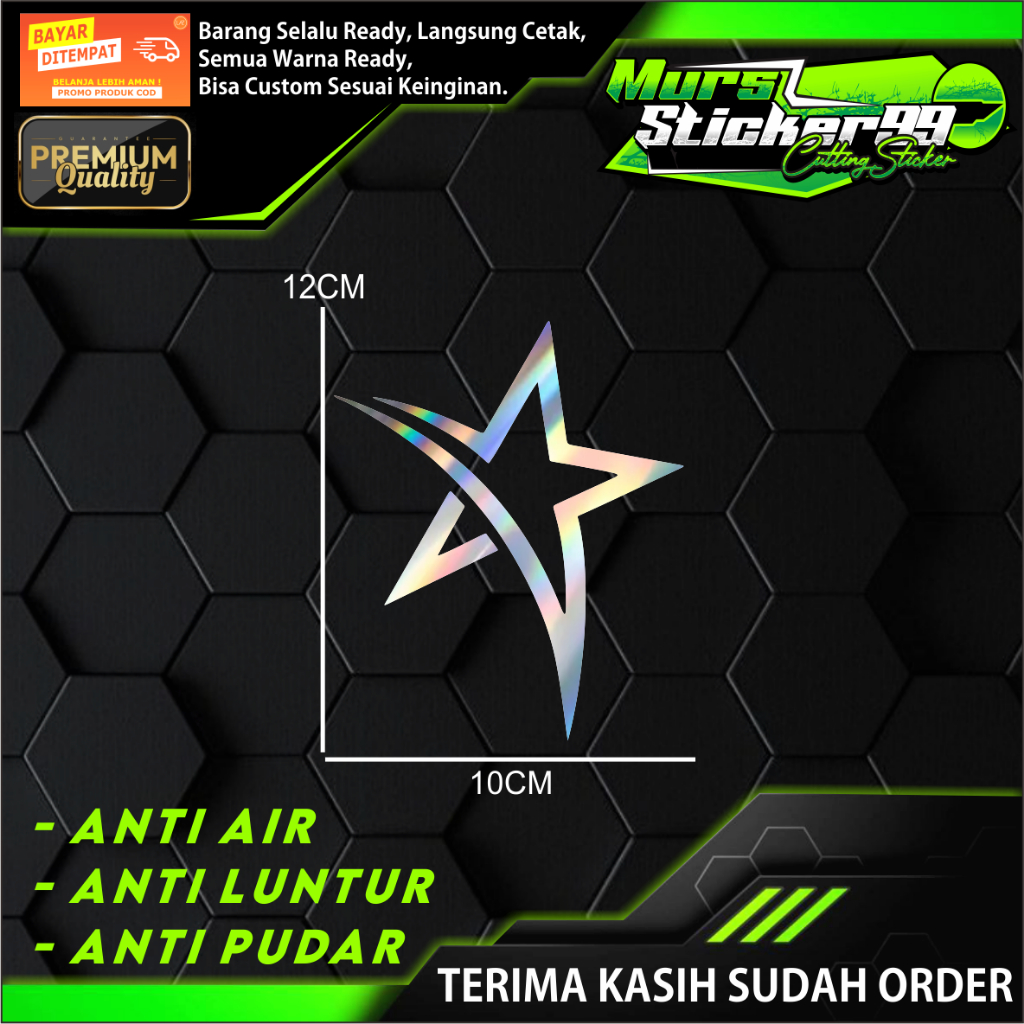 Jual Sticker Cutting LOGO BINTANG SIMPLE Cocok Untuk Motor Dan Mobil ...