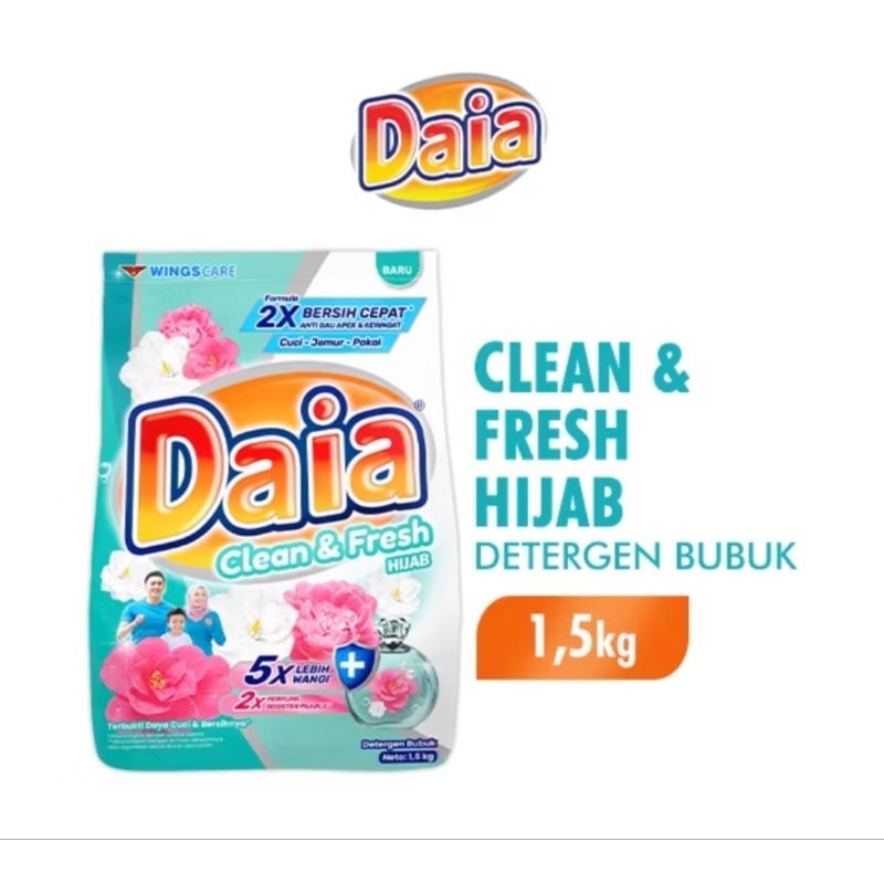 Jual Daia Deterjen Bubuk Clean & Fresh Hijab 1,5 kg | Shopee Indonesia