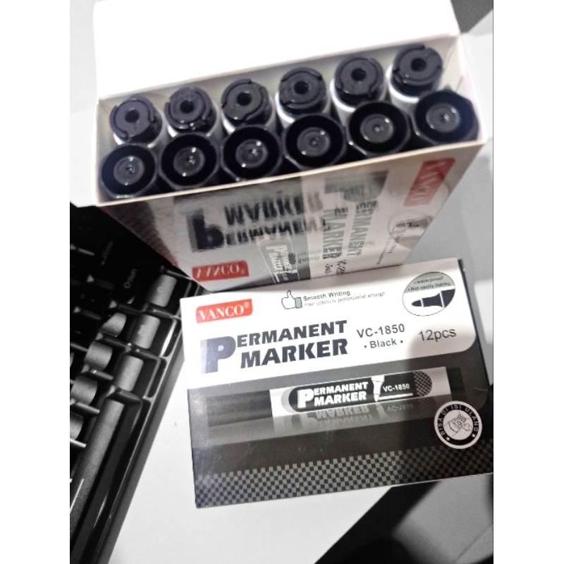 Jual Isi 12 Pcs Spidol Permanent VANCO/Spidol Permanent Marker/Spidol ...