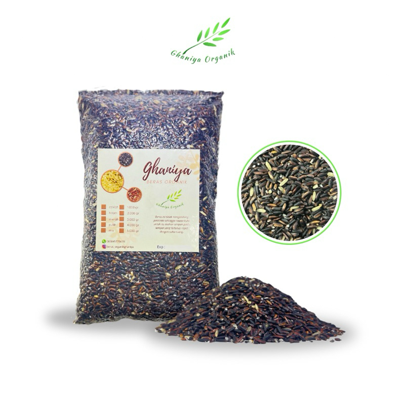 Jual Beras Hitam Organik 1Kg - Ghaniya [LIMITED STOCK] | Shopee Indonesia