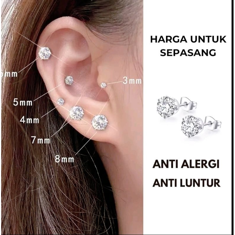 Jual Anting titanium permata,anting pria dan wanita stainless steel ...