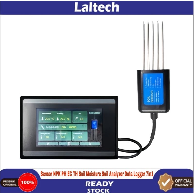 Jual Sensor NPK PH EC TH Soil Moisture Soil Analyzer Data Logger 7in1 ...
