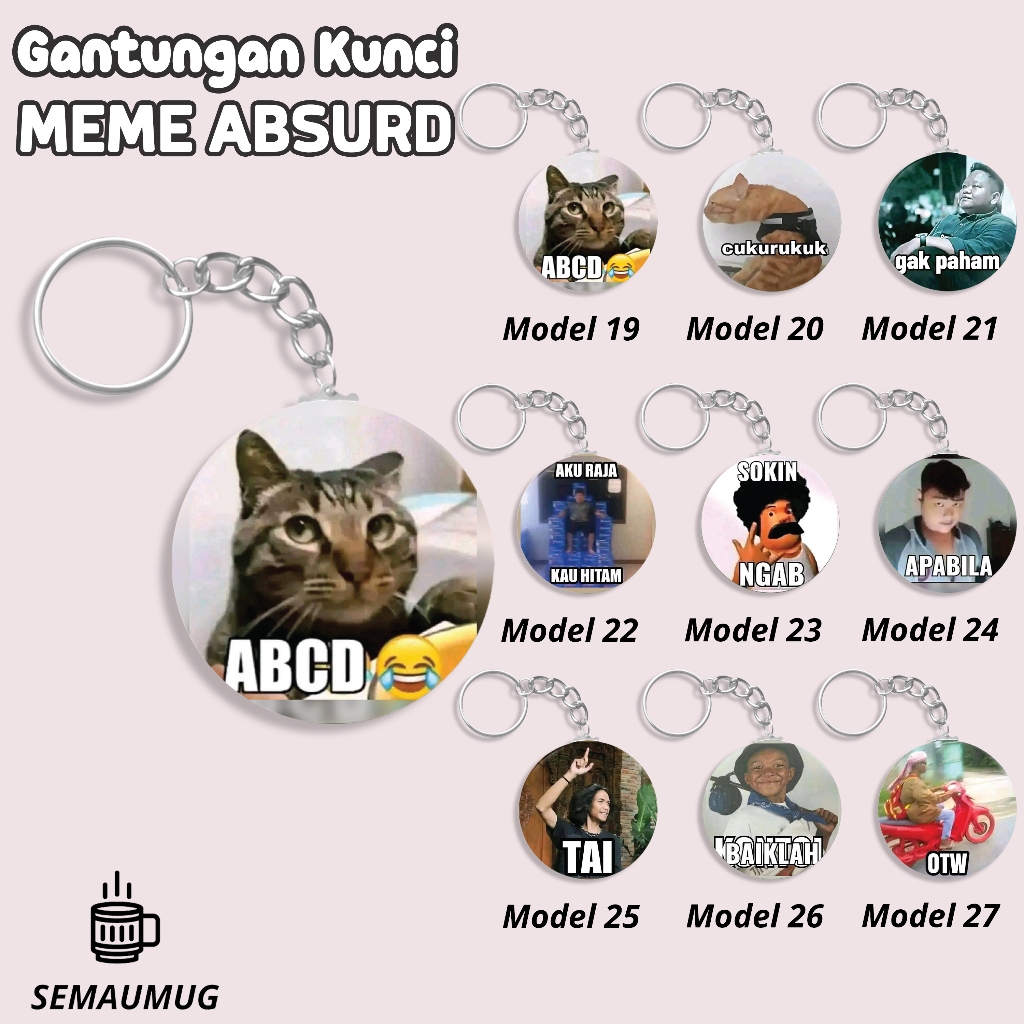 Jual GANTUNGAN KUNCI MEME ABSURD INTERNET KADO GANCI BULAT MEME LUCU ...