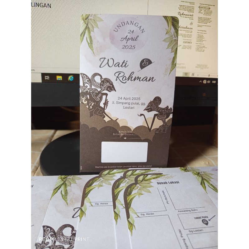 Jual Undangan Pernikahan Tema wayang kulit jawa kraton unik cantik ...