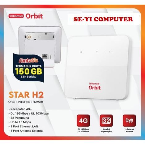 Jual Modem Telkomsel Orbit Star H2 Modem WiFi 4G High Speed Bonus Paket ...