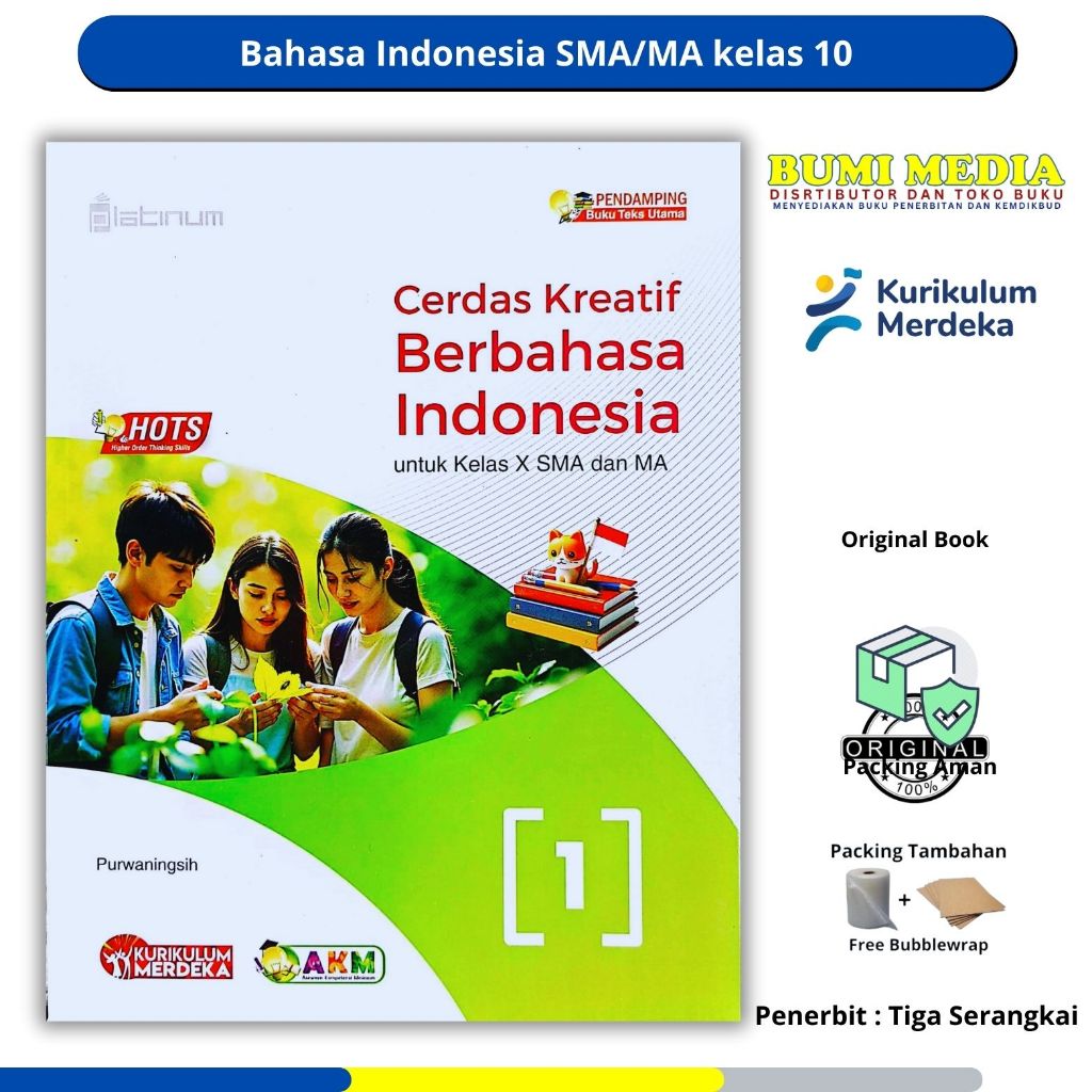 Jual Buku Tiga Serangkai Bahasa Indonesia (Revisi 1) SMA/MA Kelas 10 PLATINUM Kurikulum Merdeka ...