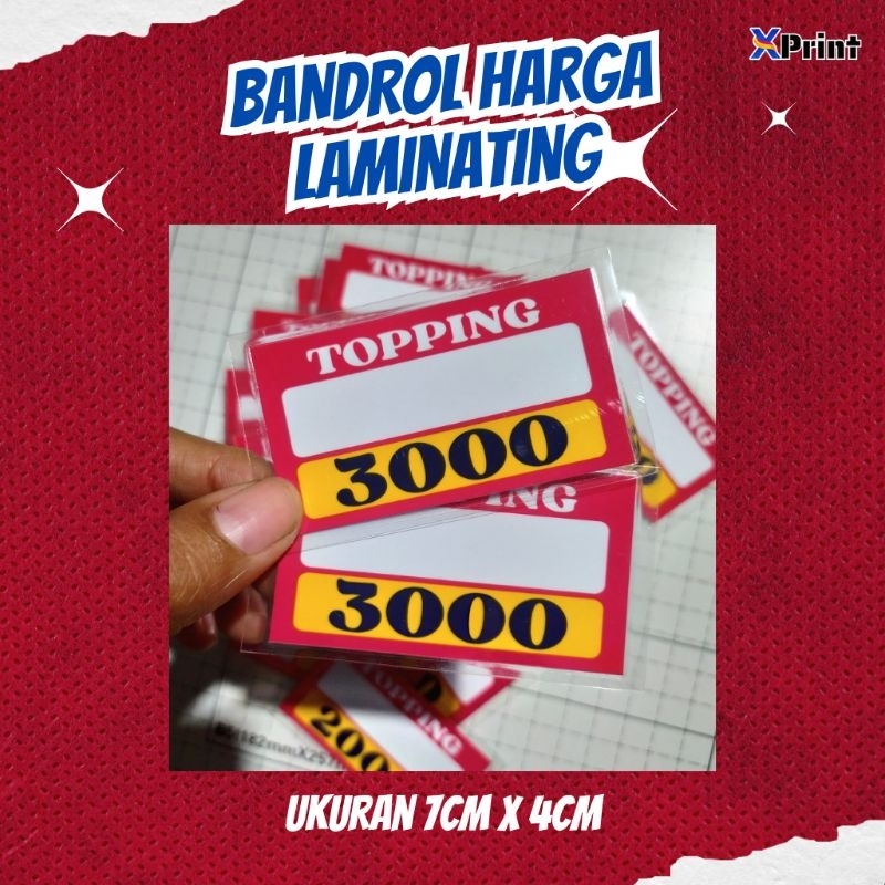 Jual (20pcs) Label harga Nominal Harga Custom /Kartu harga laminating ...