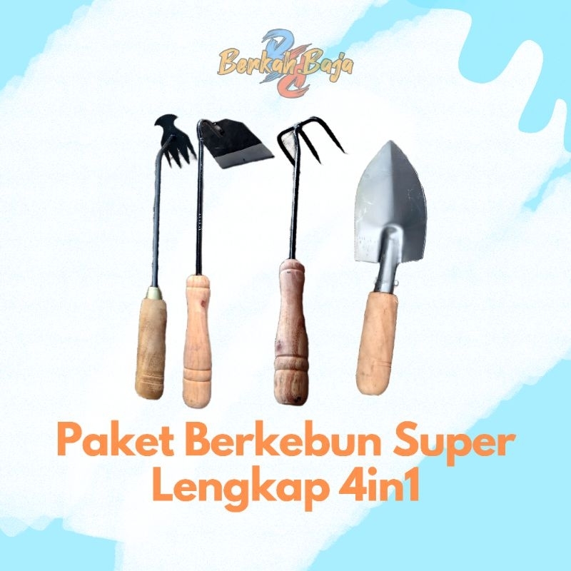 Jual 4 in 1 Paket Berkebun Super Lengkap Cangkul Garuk Pencabut Rumput ...