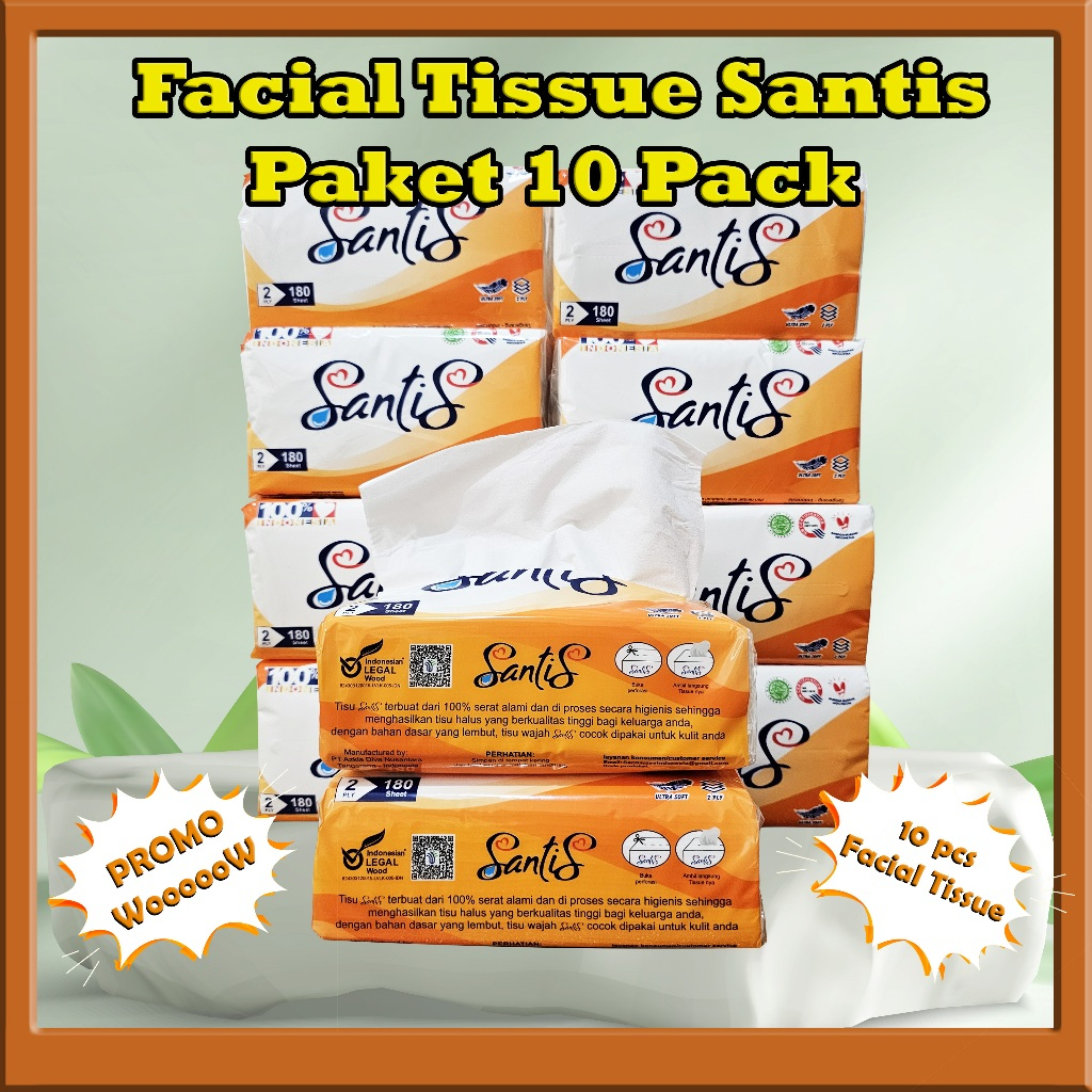 Jual SANTIS FACIAL TISSUE 10 PACK | Shopee Indonesia