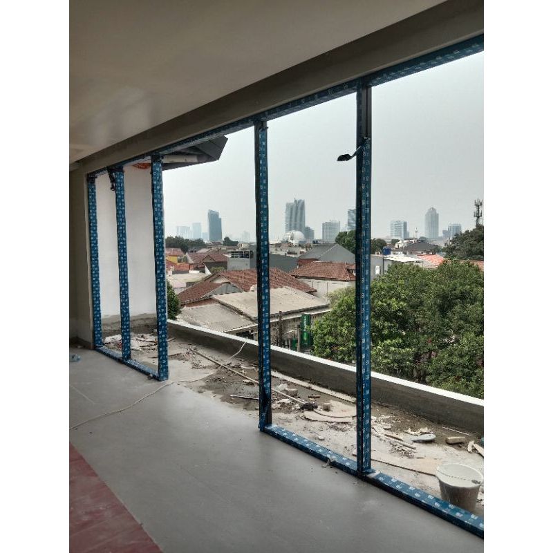 Jual Partisi kaca mati custum ukuran 280 x 340 YKK 3in hitam dan kaca ...