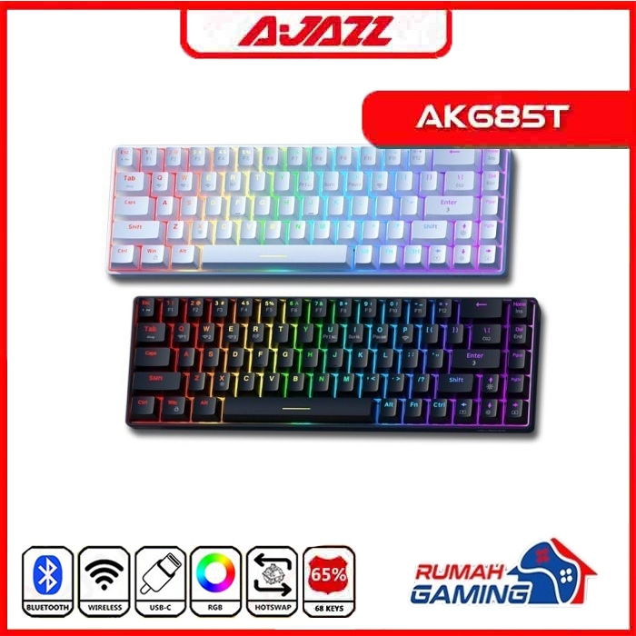 Jual AJAZZ - AK685T - 65% - 3 Mode - Hotswap - Rgb - Mechanical Keyboard | Shopee Indonesia