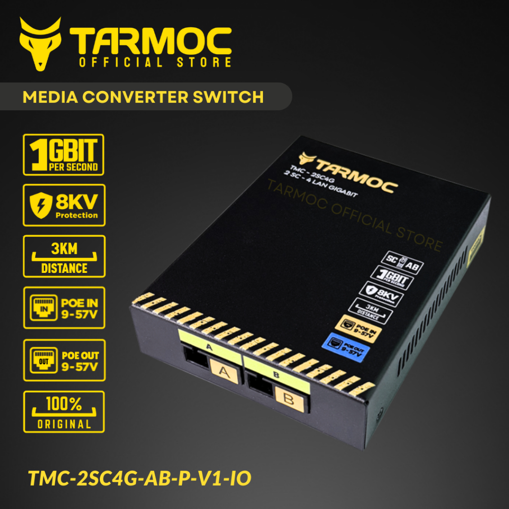 Jual Tarmoc TMC-2SC4G-AB-V1-IO | Switch 4 Port Gigabit POE + 2 SC FO | Switch 4Port IP Camera ...