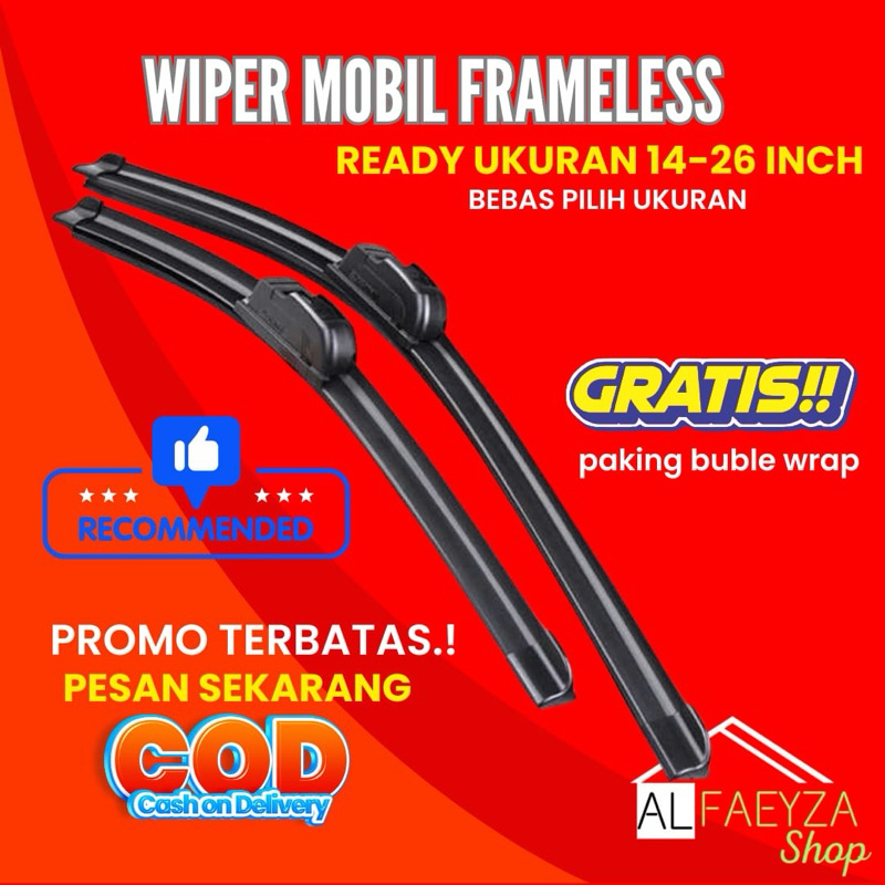 Jual Wiper Mobil Frameless Universal Wipper Kaca Soft Blade Pisang Full ...