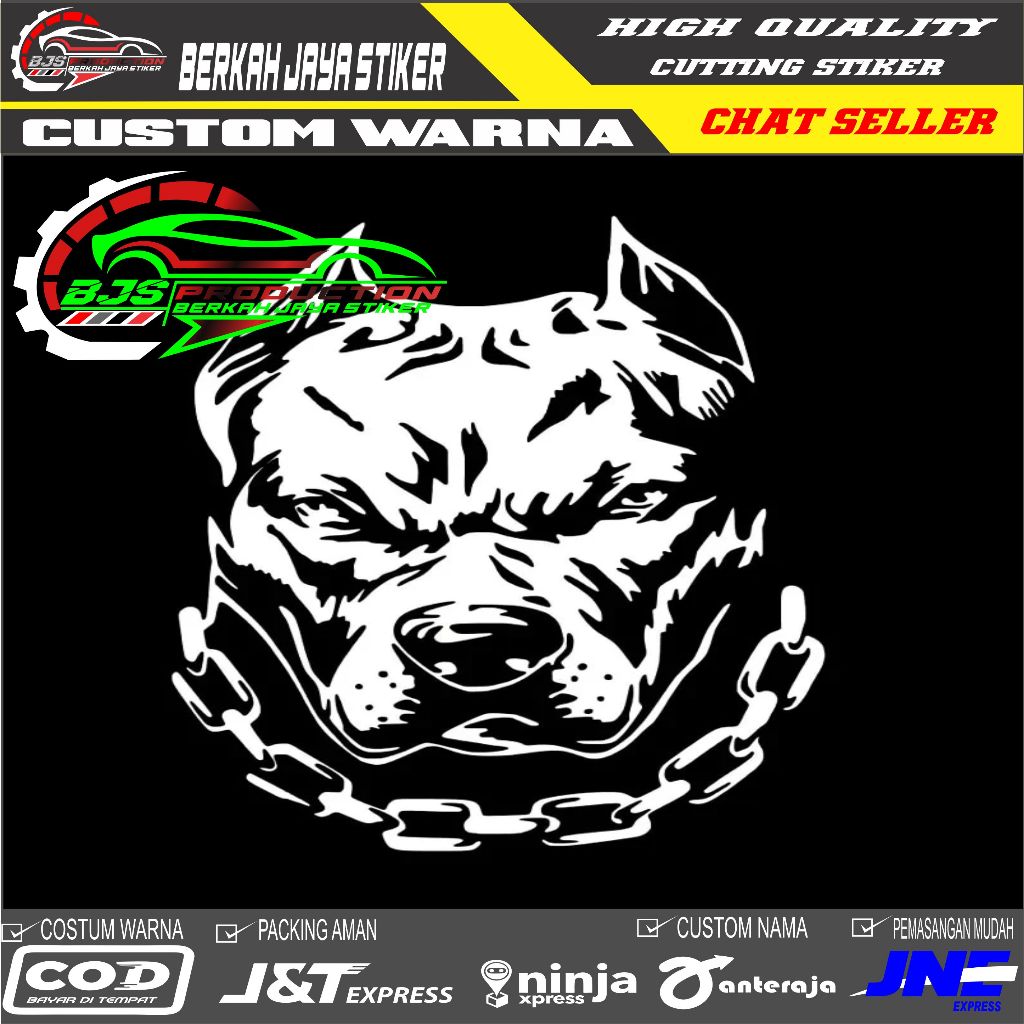 Jual [PROMO]CK21927# Pitbull Dog Car Sticker Waterproof Vinyl Decal ...