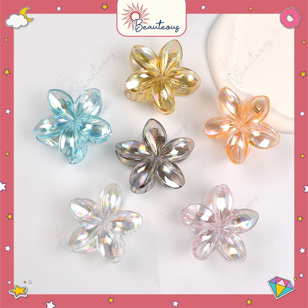 Jual Jepit Mini Bunga Kamboja Transparan Highlight Hair Clip Flowers ...