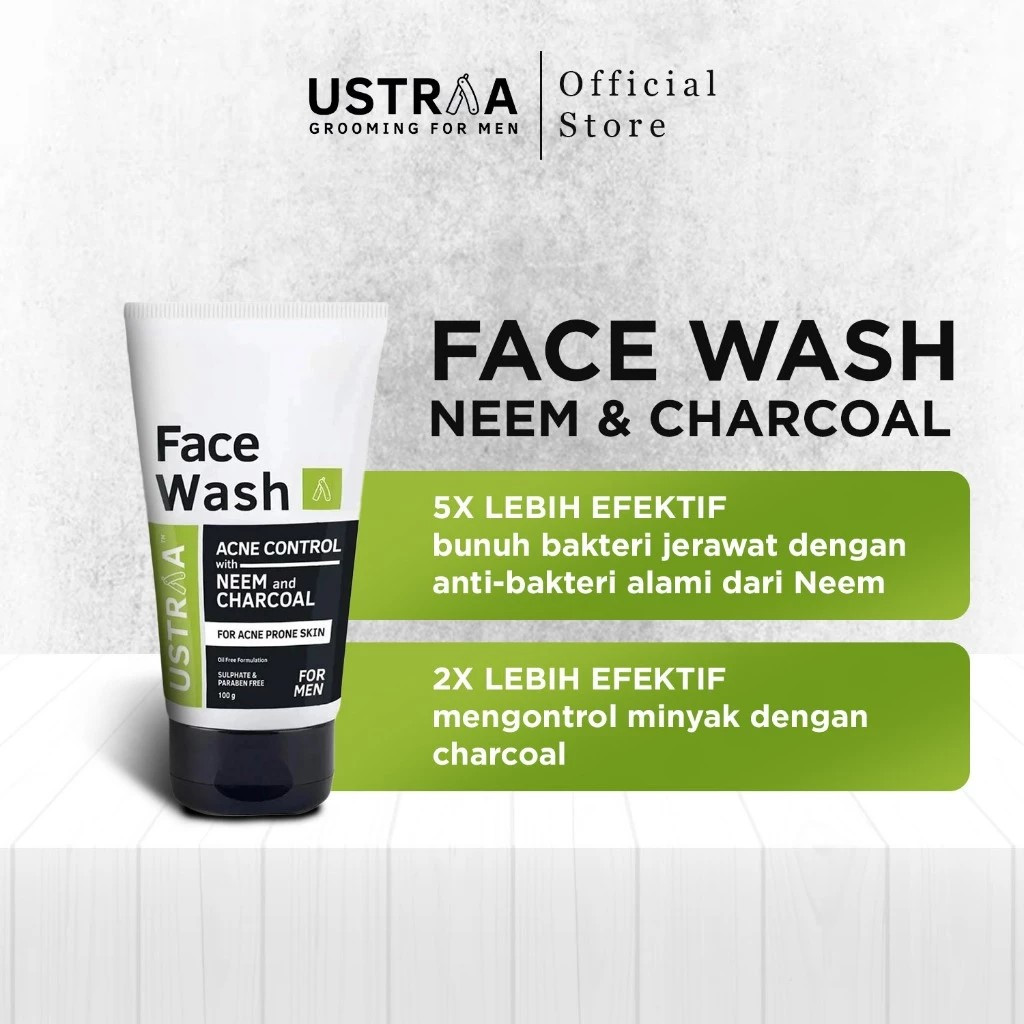 Jual Ustraa Face Wash Neem & Charcoal Cocok untuk kulit sensitif dan kulit berjerawat - 100 GRAM ...
