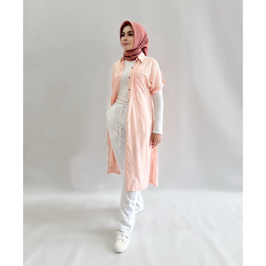 Jual Kimmy Tunik Wanita Panjang | Outer Atasan Casual Bahan Linen ...