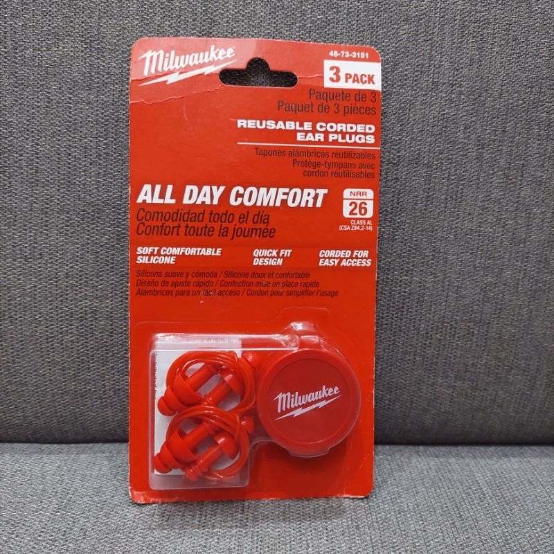 Jual Milwaukee Reusable Corder Ear Plugs Original (3pcs/pac) | Shopee ...