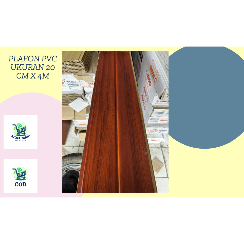 Jual Plafon Doff PVC Warna kayu elegan plafon pvc anti rayap anti air ...