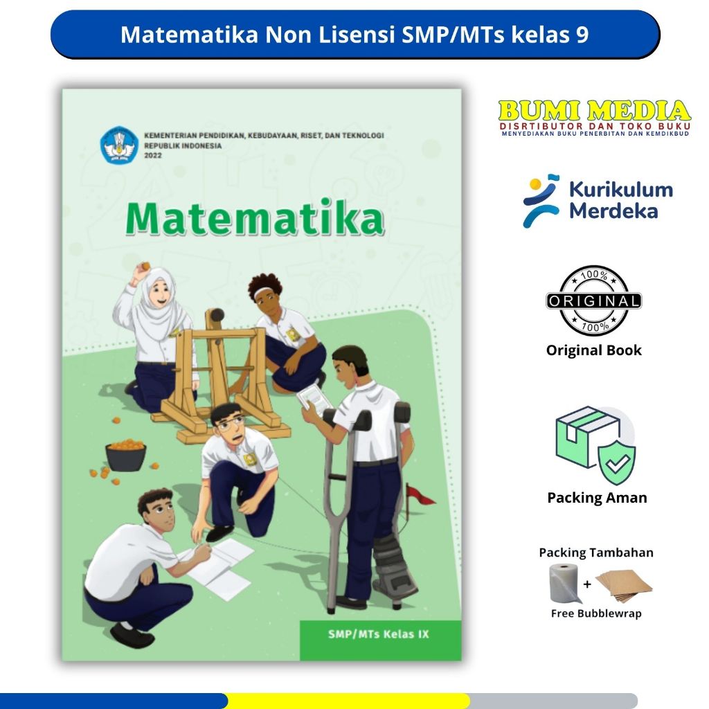 Jual Buku Matematika Non Lisensi SMP/MTs Kelas 9 Kurikulum merdeka Kemdikbudristek | Shopee ...
