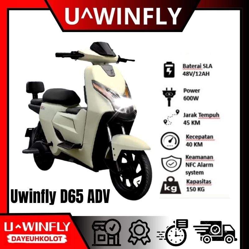 Jual Terbaru Sepeda Listrik Uwinfly D65 ADV, D60 ADV Special Edition + BOX 48V/12Ah 600Watt ...