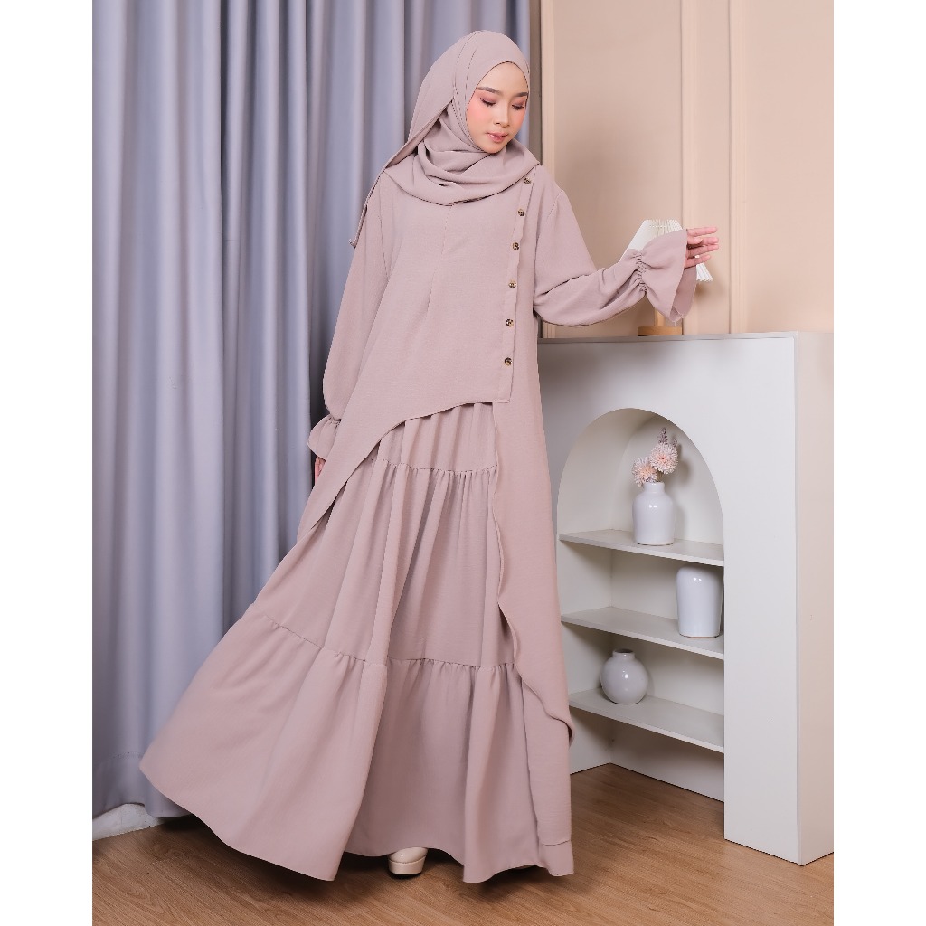 Jual KS - Aura Set Tunik Busui Free Hijab Phasmina Rok Bahan Crinkle ...