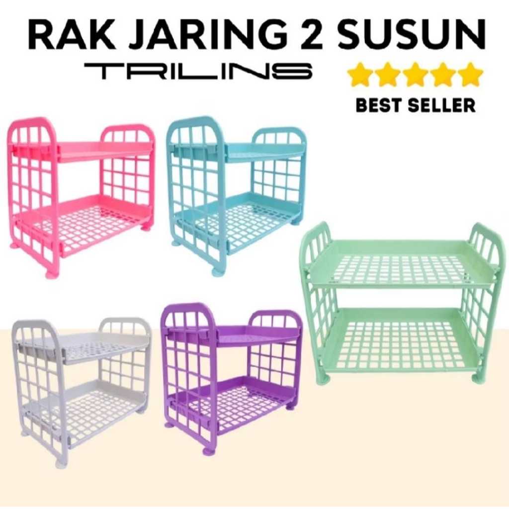 Jual [PROMO TOKO BARU] RAK JARING PLASTIK 2 SUSUN Model Kotak Mini ...