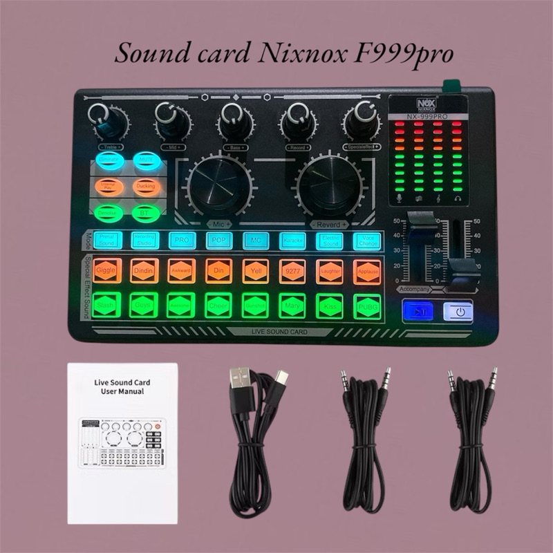 Jual [BEST]Nixnox Soundcard F999pro Audio USB External Sound Card Mixer ...