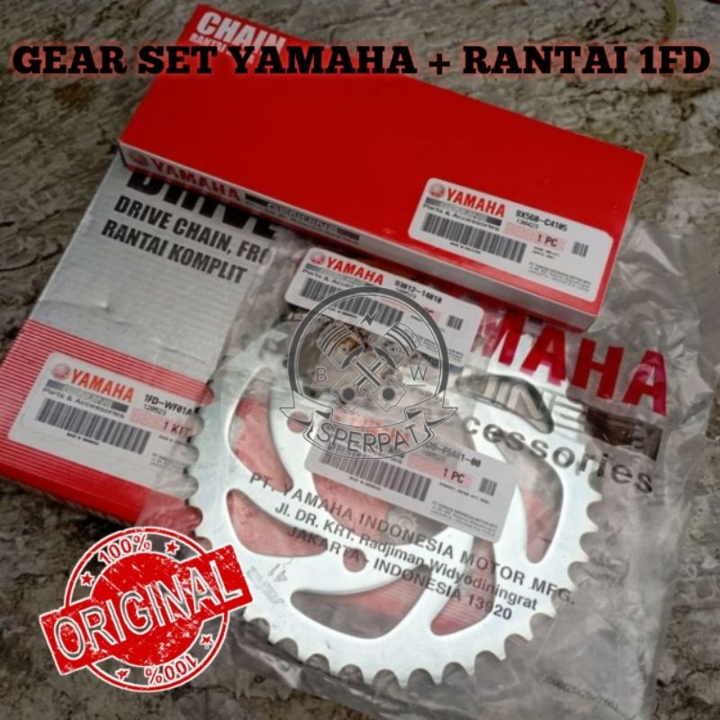 Jual GEAR SET YAMAHA + RANTAI 1FD ORIGINAL UNTUK MOTOR RX KING, VIZ R ...