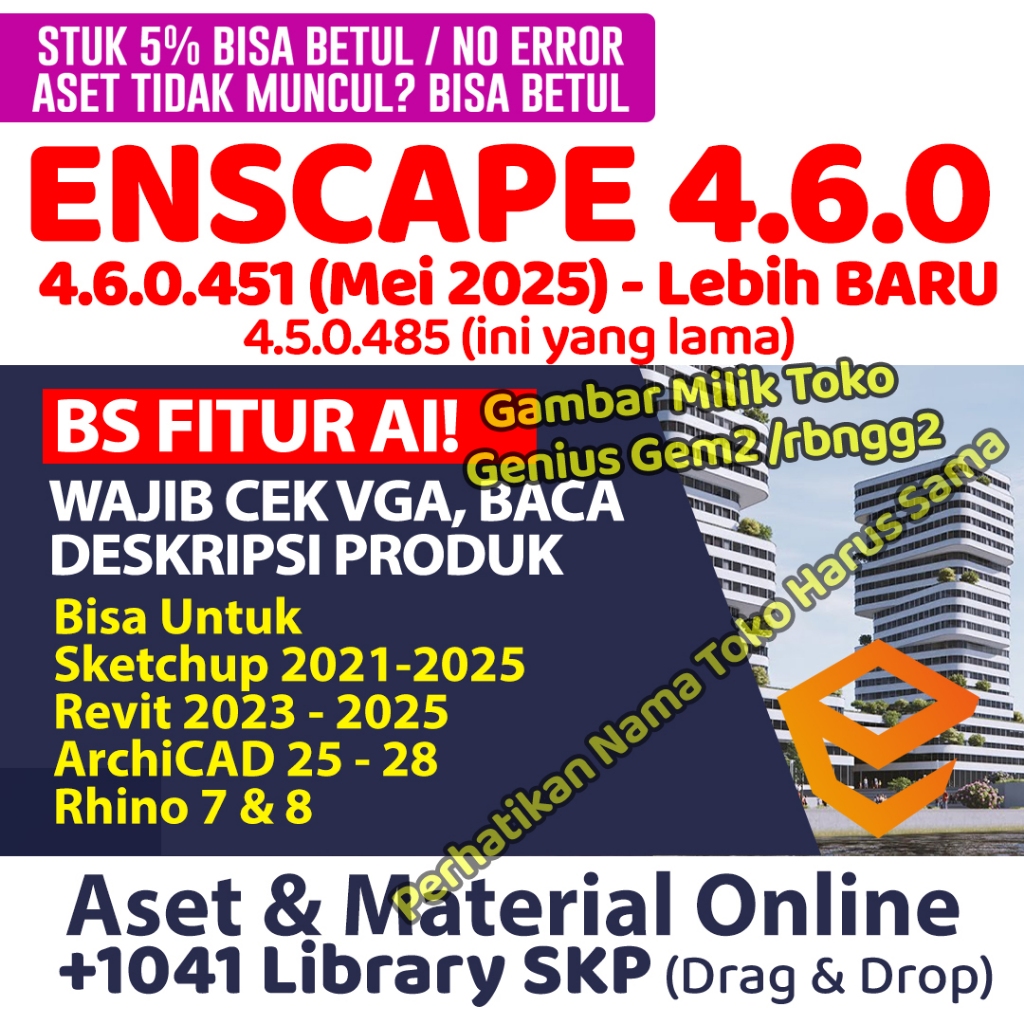 Jual Enscape 4.6 +3400 AsetOffline Windows Bergaransi | Shopee Indonesia