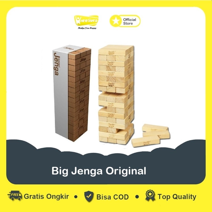 Jual HANNSBRO MAINAN J3NGA PREMIUM TEBAL BERAT KOKOH MAINAN BALOK KAYU ...