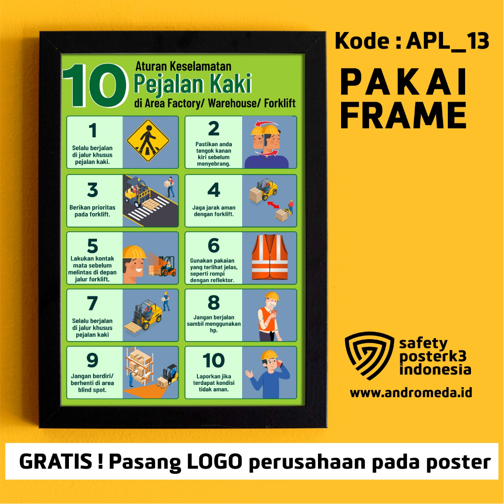 Jual Safety Poster K3 : Aturan Keselamatan Pejalan Kaki di Area ...