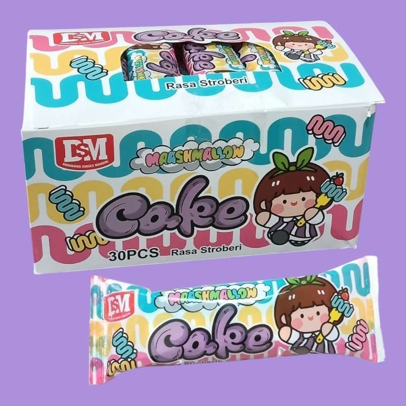 Jual [DSM] MASSRSHMALLOW CAKE RASA Stoberi 30 Pcs | Shopee Indonesia