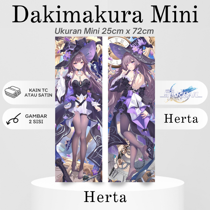 Jual DAKIMAKURA MINI HERTA Honkai: Star Rail Bantal Anime Waifu Mini ...