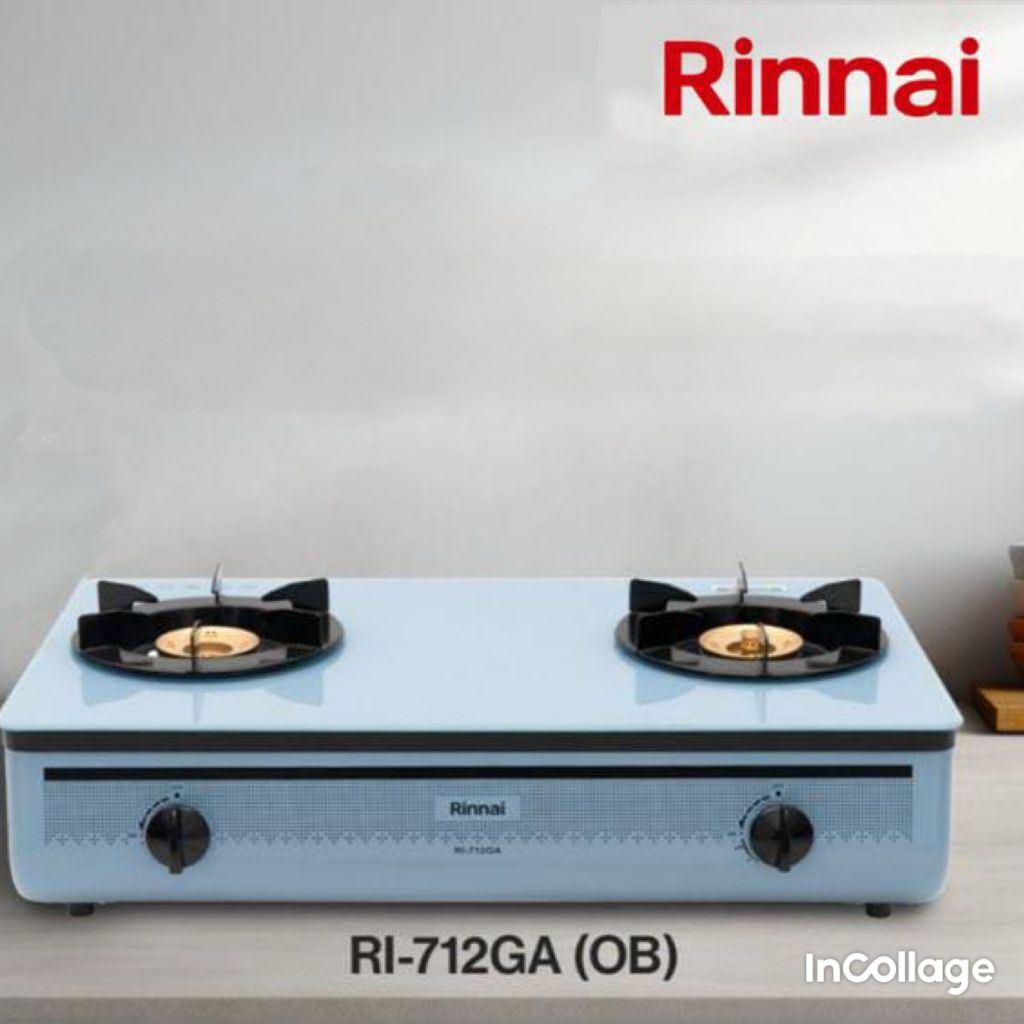 Jual Kompor gas 2 tungku api besar kaca RINNAI RI-712GA (OB) RI712GAOB | Shopee Indonesia