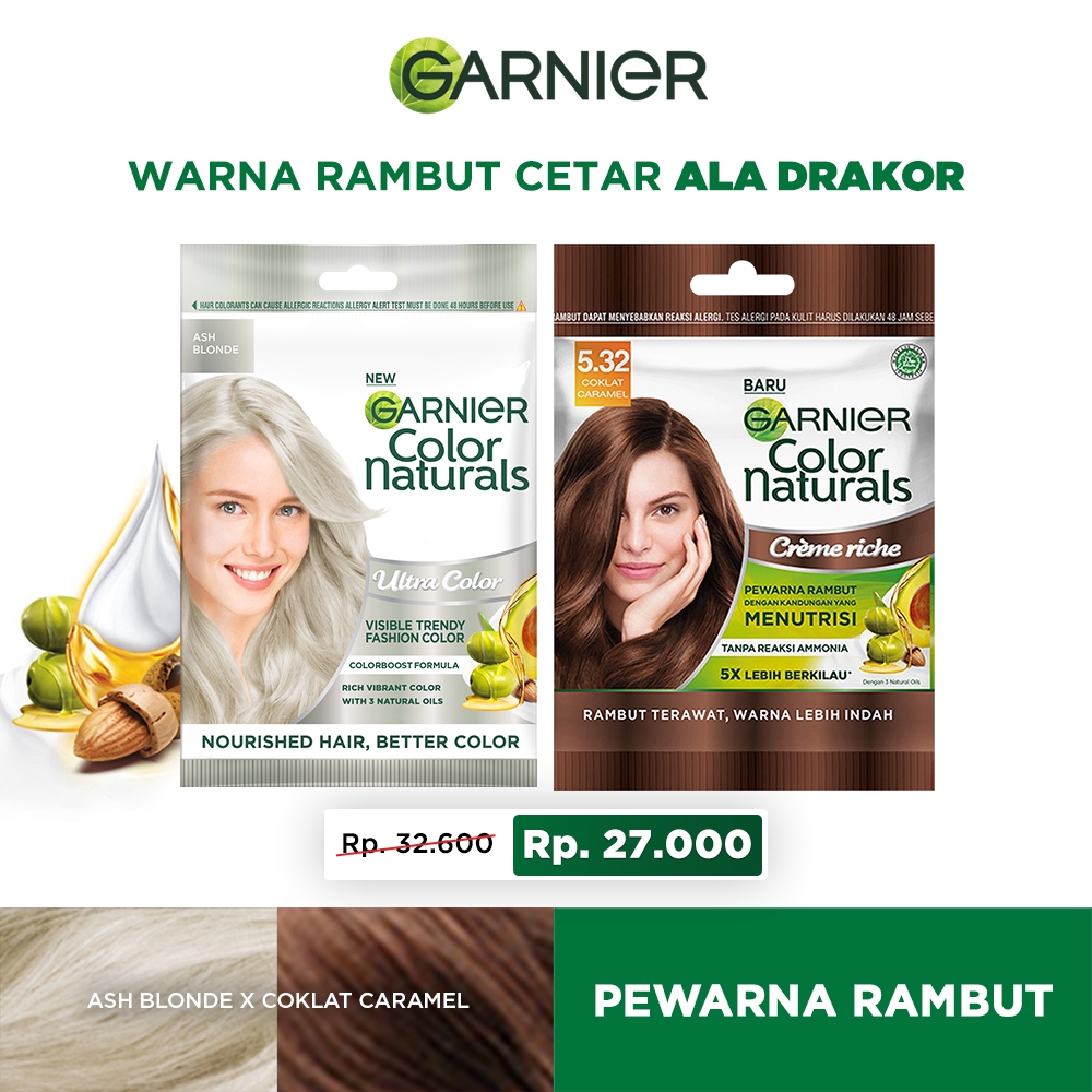 Jual (Paket Hemat) Garnier Semir Sachet Ash Blonde + 7.3 Golden Brown ...