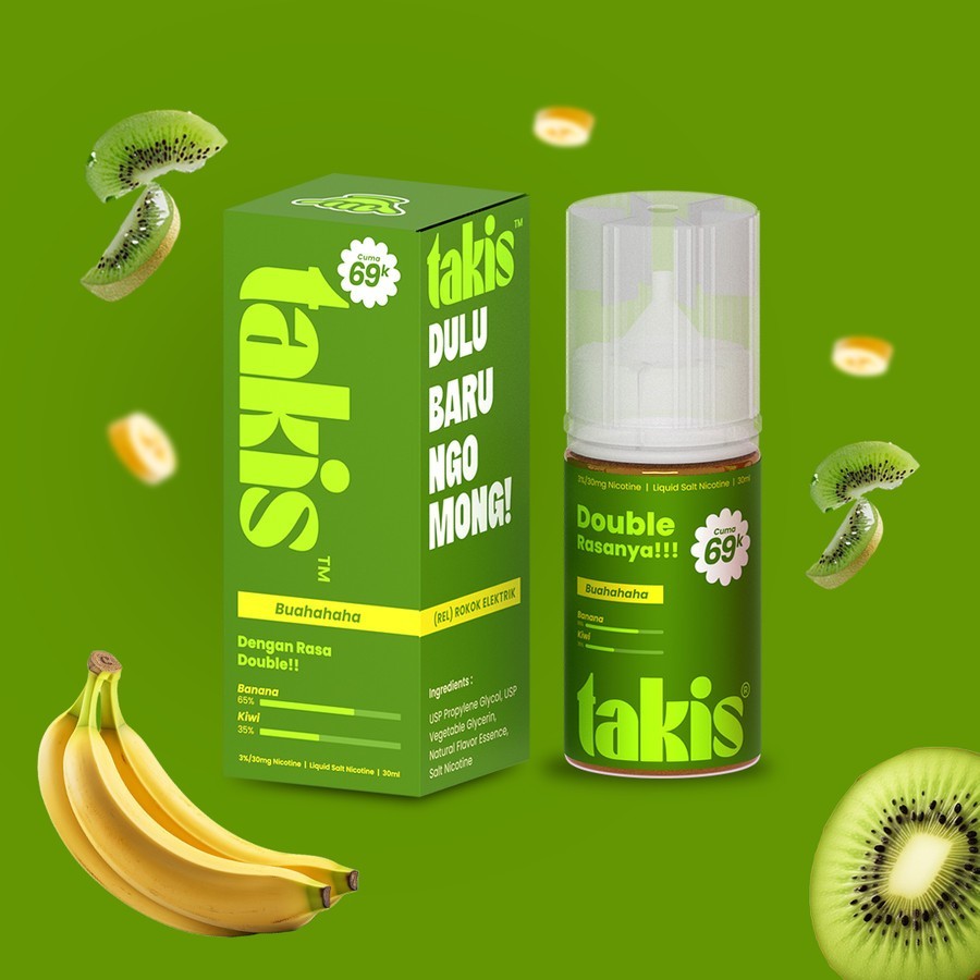 Jual Takis Buahahaha Banana Kiwi Salt Nic 30ML by Takis | Shopee Indonesia
