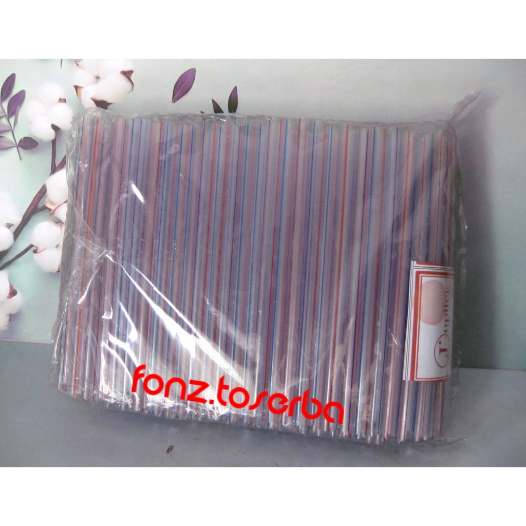 Jual Sedotan minuman plastik pipet boba berwarna ukuran12mm. isi 250pcs ...