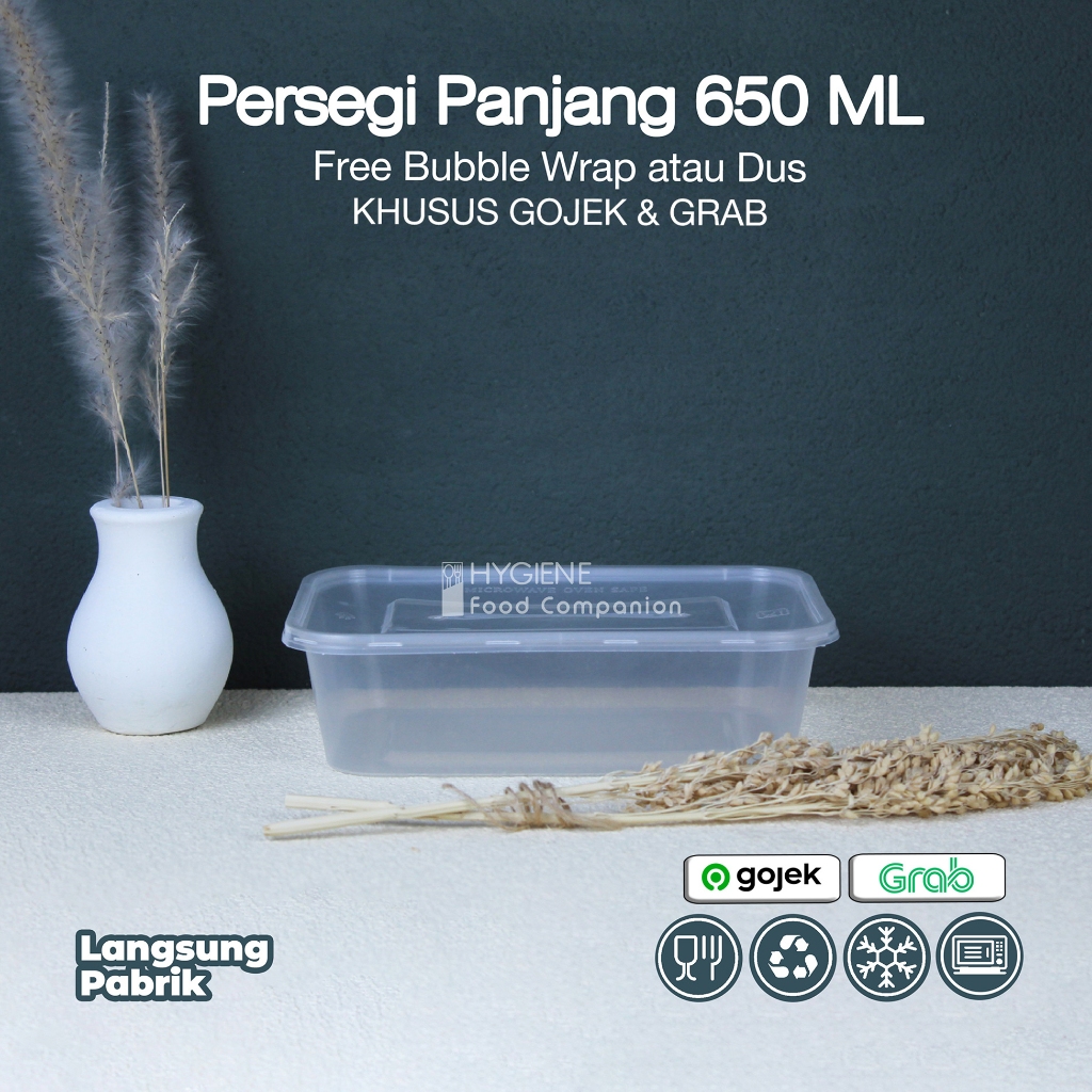 Jual Thinwall Rectangle 650 ML - Food Container - Kotak Makan Plastik | Shopee Indonesia