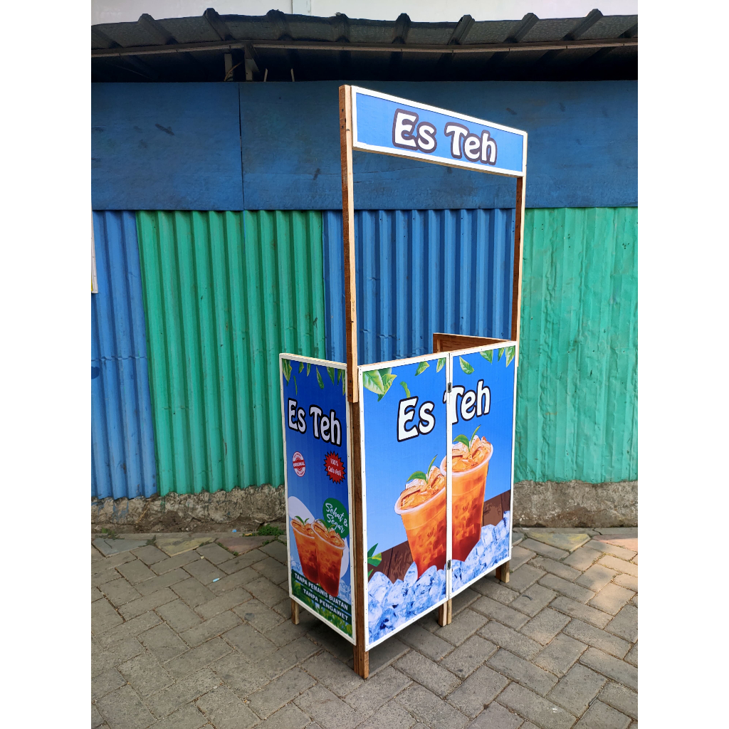 Jual Booth Portable Kayu Minimalis / Booth Kayu / Gerobak Kayu ...